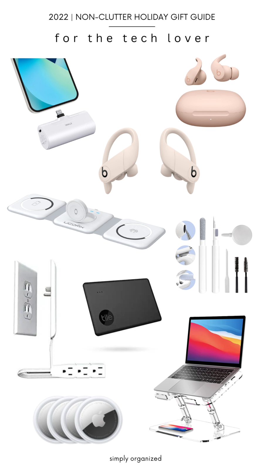 Non-Clutter Holiday Gift Guide - Tech + Office Gifts - Simply Organized