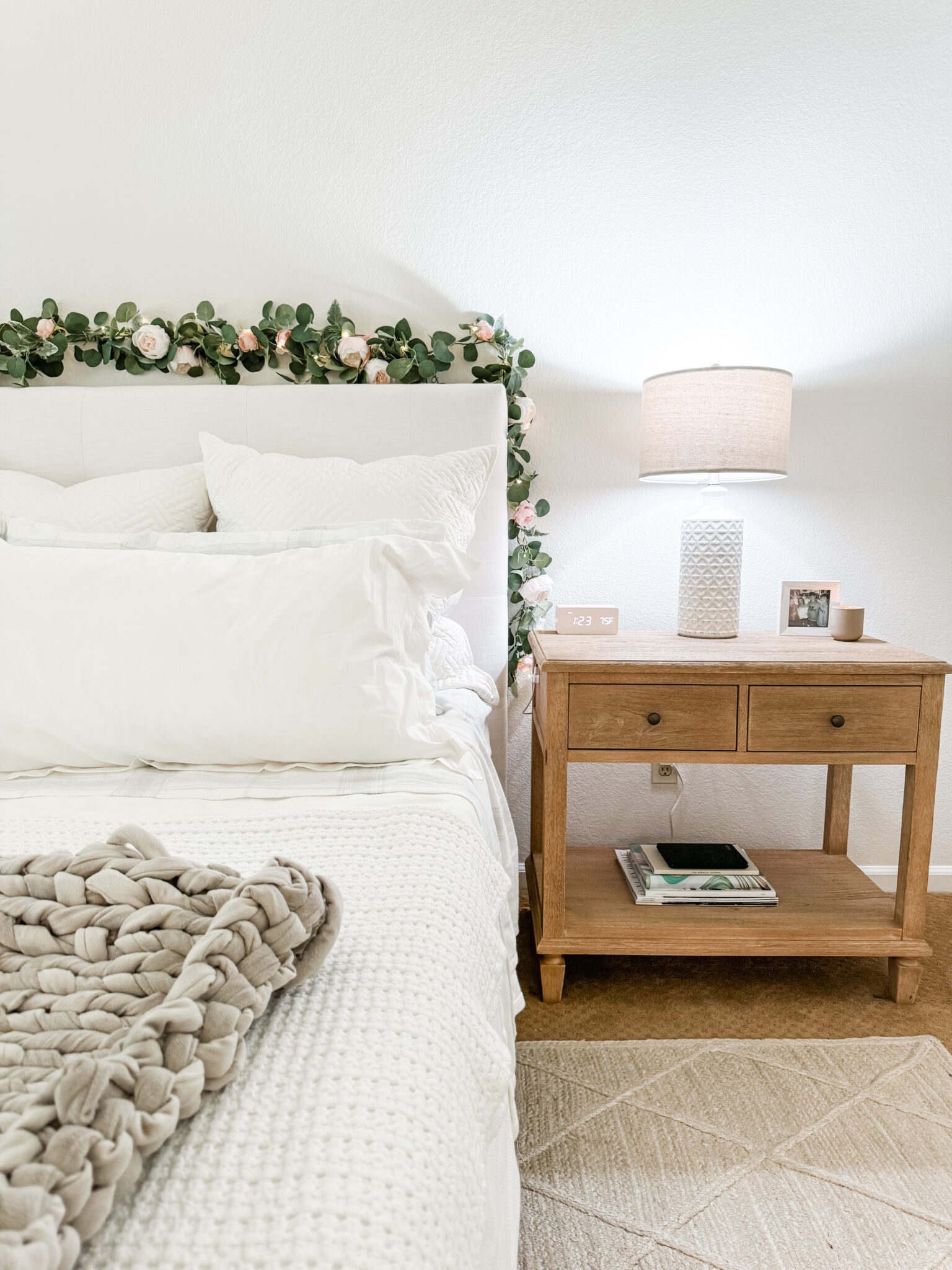 How To Organize Bedside Table Cords - Simply Organized