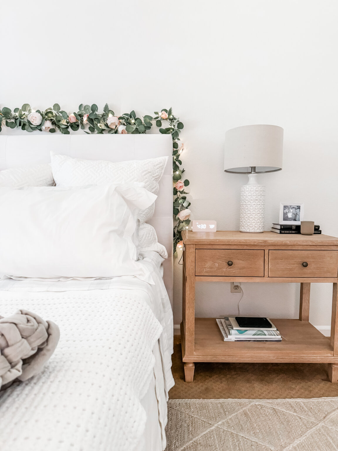 How To Organize Bedside Table Cords - Simply Organized